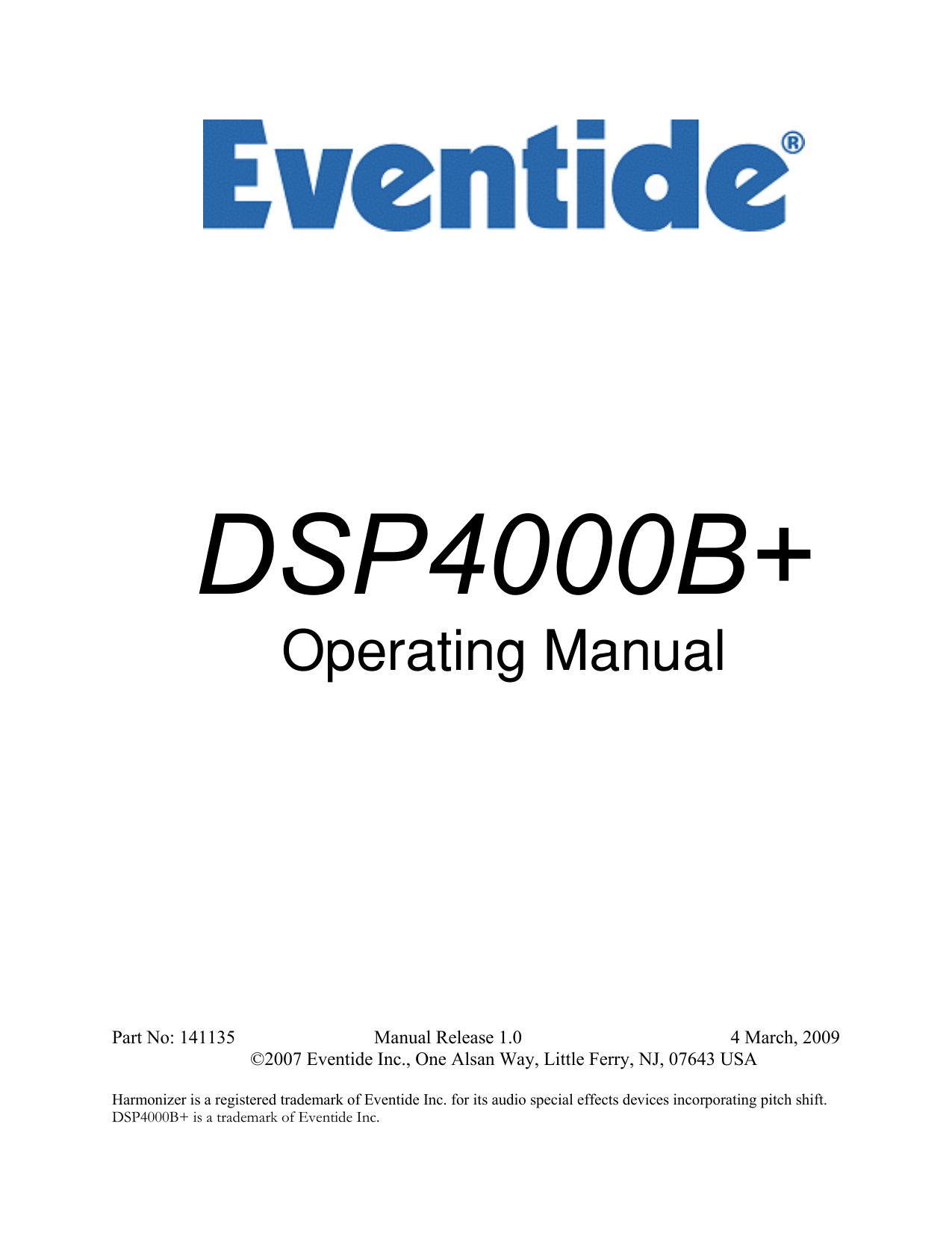 DSP4000B+ - Eventide Audio