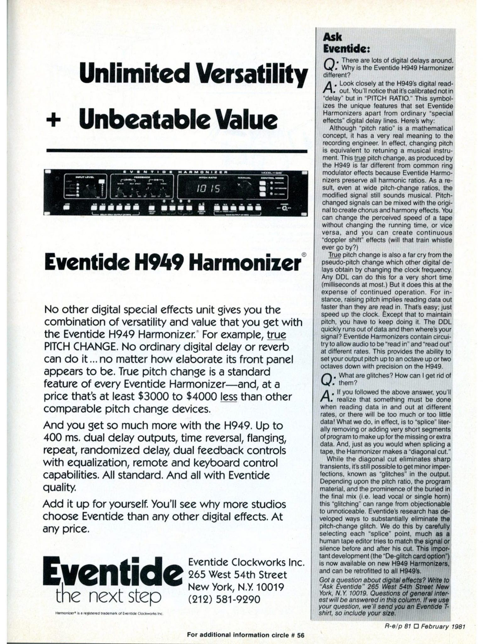 H949 Harmonizer - Eventide Audio