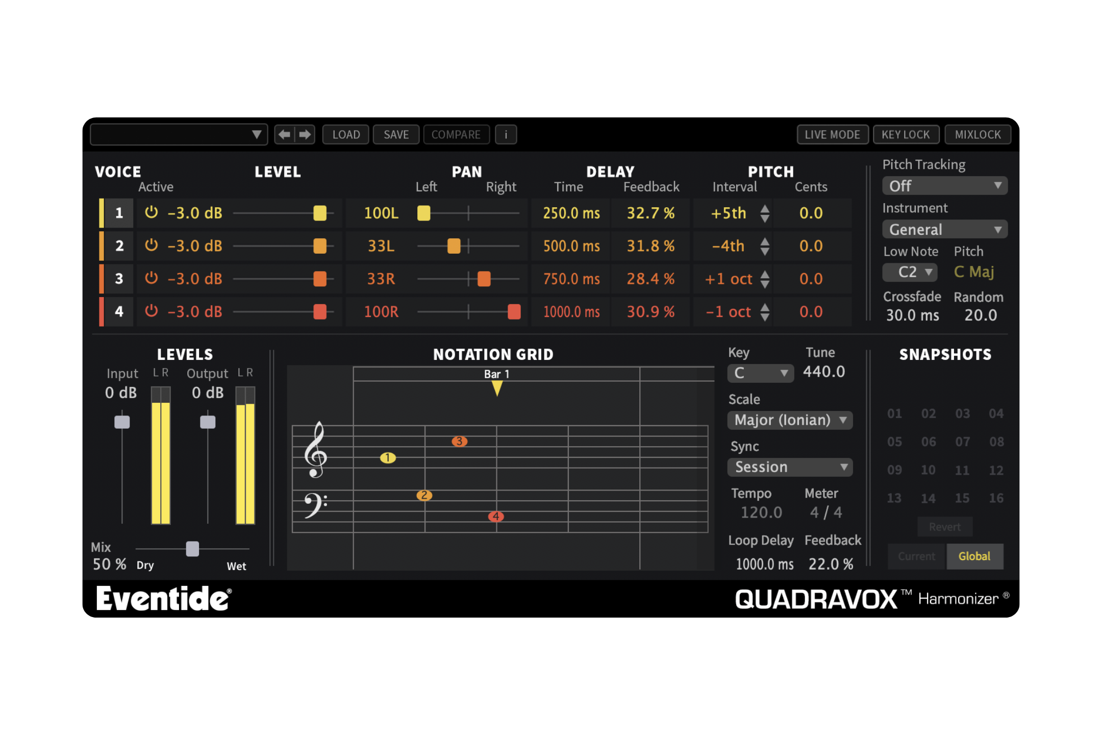 Quadravox | 4-voice Pitch shift Harmonizer® | Eventide Audio